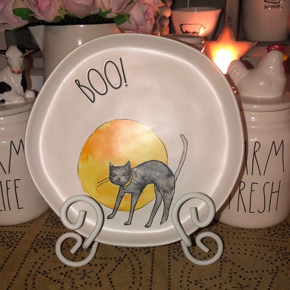 Rae Dunn | Holiday | Rae Dunn Boo 8 Plate With Cat And Moon | Poshmark